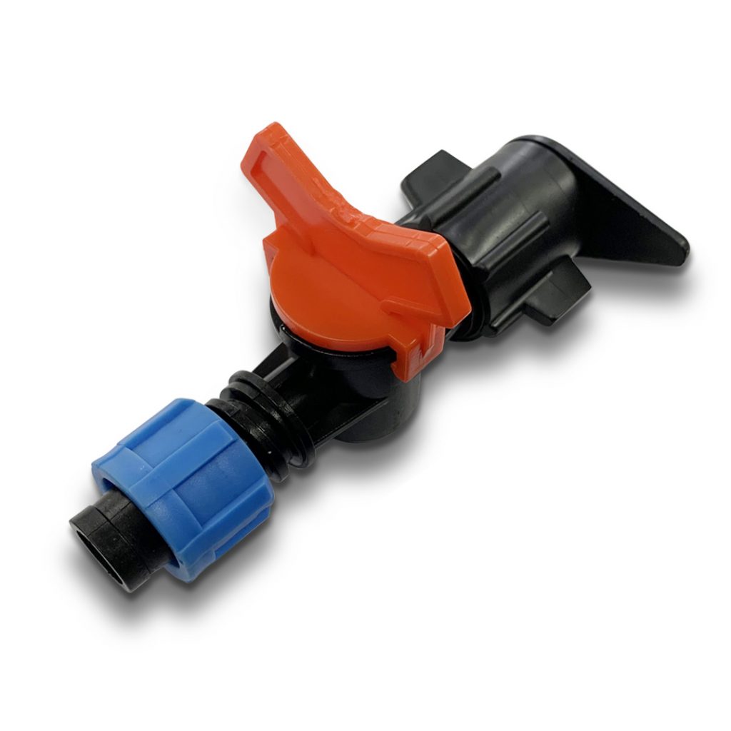 Conector 16 mm Cinta Layflat con Mini Valvula - Agrosystems